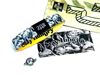 ZOX **STAY HUNGRY** Silver Single Medium Wristband w/Card & CHARM | eBay