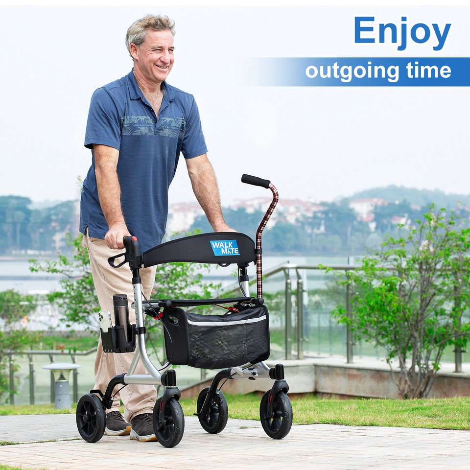 Rolling Walkers for Seniors w/Seat Folding Rollator Walkers Lightweight ...