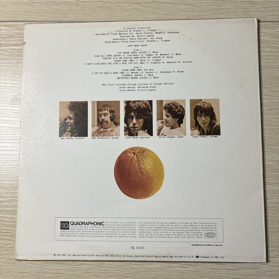 Jeff Beck Group LP SQ QUADRAPHONIC | eBay
