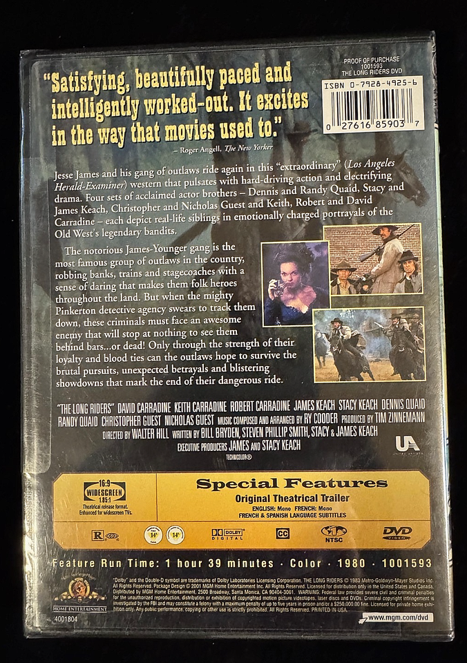 The Long Riders DVD Western Stacy Keach, Dennis Quaid Jesse James NEW ...