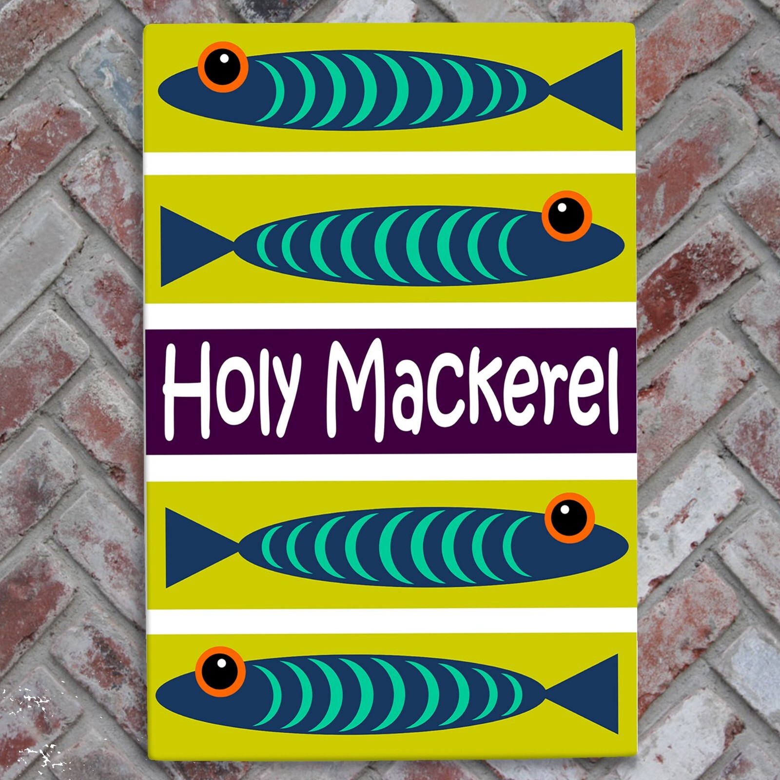 Holy Mackerel Ceramic Tile Picture Nautical Plaque Sign Wall Art Kate ...