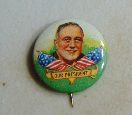 Franklin Roosevelt FDR President campaign pin button political | eBay