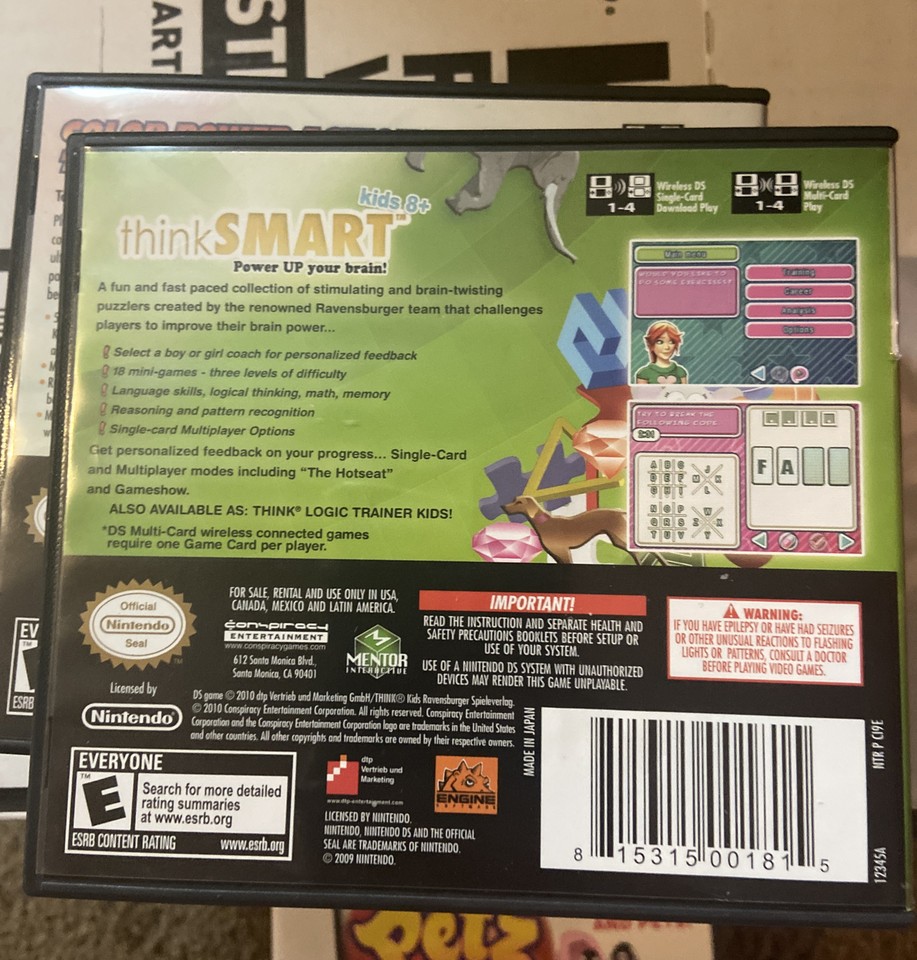 Think: Logic Trainer Kids (Nintendo DS, 2010) 815315001815| eBay