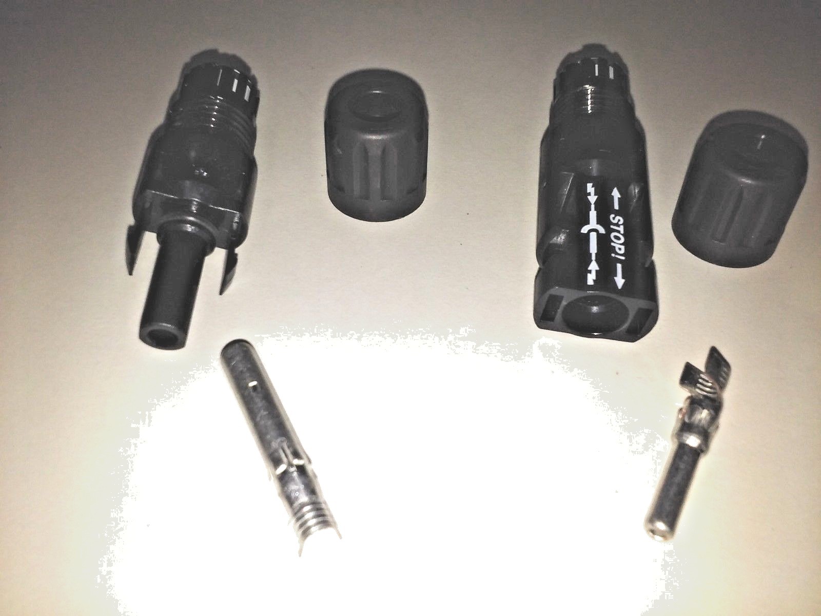 (1) Pair Multi-Contact MC Branded M/F MC4 Solar Connectors with Pins ...