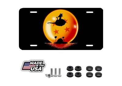 Dragon BALL, Goku, License Plate New Car Tag Metal Aluminum, USA, Black ...