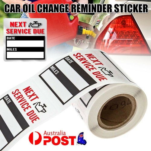 100x Next Oil Change Service Reminder Sticker Clear Window Lite Stock ...