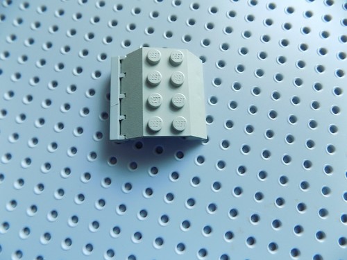 Lego Slope 45 4x4 Double with Hinge and Tile 1x4 gray/gray | eBay