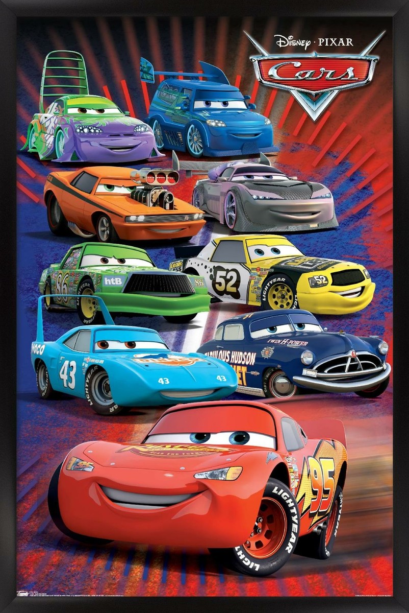 Framed Disney Pixar Cars Characters Poster New Cheap Buy Disney Pixar