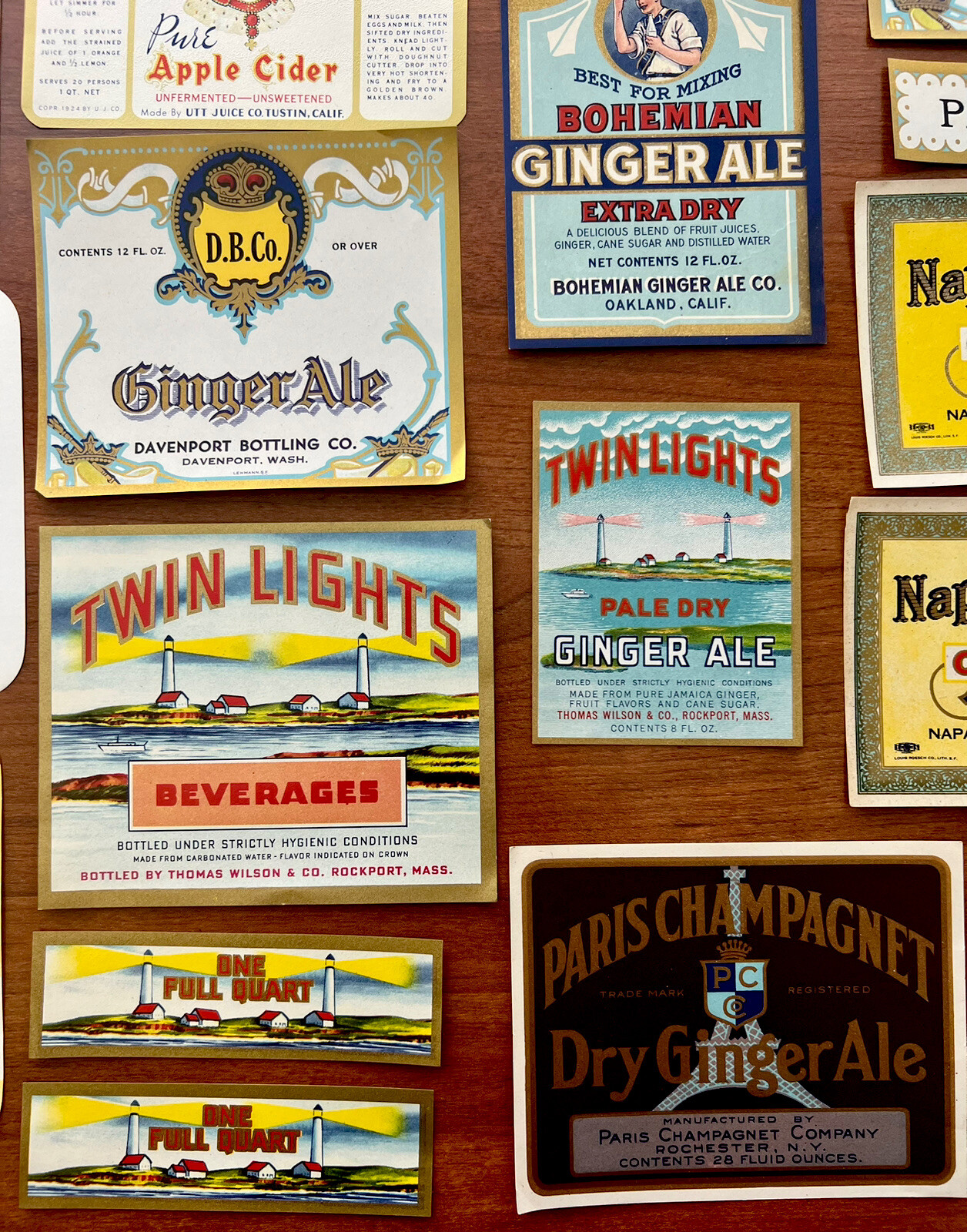 Lot Of 31 Vintage Soda Pop Bottle Paper Labels Jockey Club Twin Lights ...