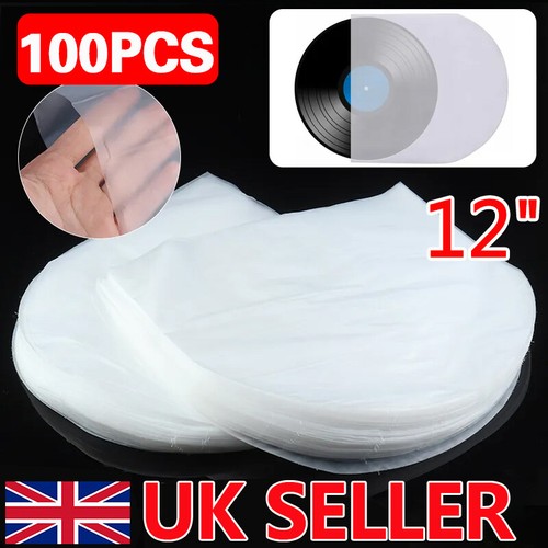100 12" Inch anti static Poly Inner Vinyl Plastic record Sleeves LP ...