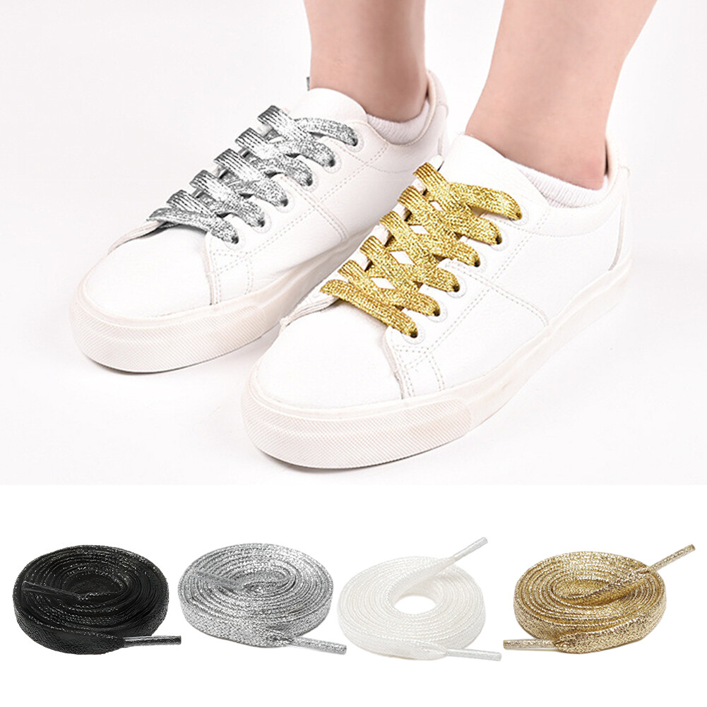 8pairs Flat Shiny Shoelaces Easy Install Tear Resistant Polyester Shoes ...
