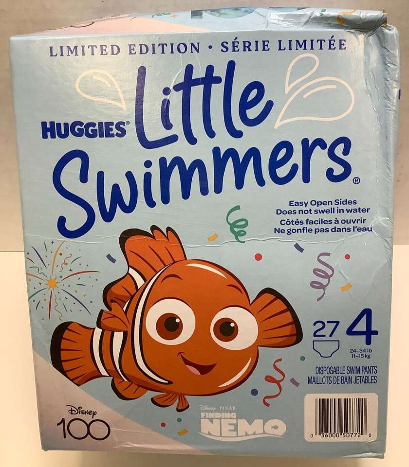 Huggies Little Swimmers Disposable Swim Diapers, Nemo, SIZE 4 (24-34 ...