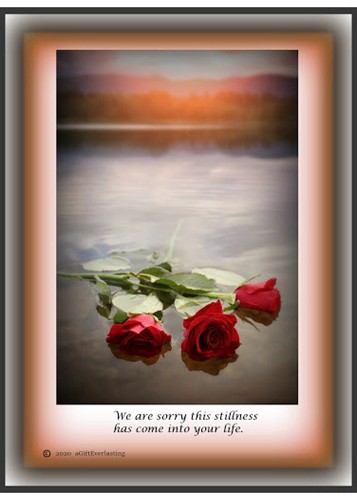Secular Condolence Card; Three Red Roses; Symbolic Photo; Heartfelt ...