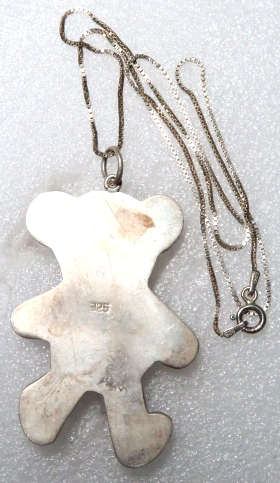 VINTAGE STUNNING STERLING SILVER TEDDY BEAR NECKLACE | eBay