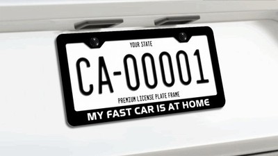 My Fast Cars at Home Black License Plate Frame Premium Black Metal | eBay