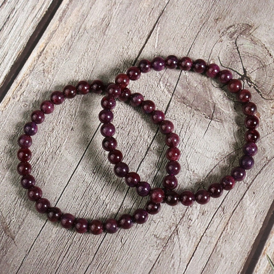 Natural Garnet Bead Healing Protection Women Stone Crystal Stretch ...