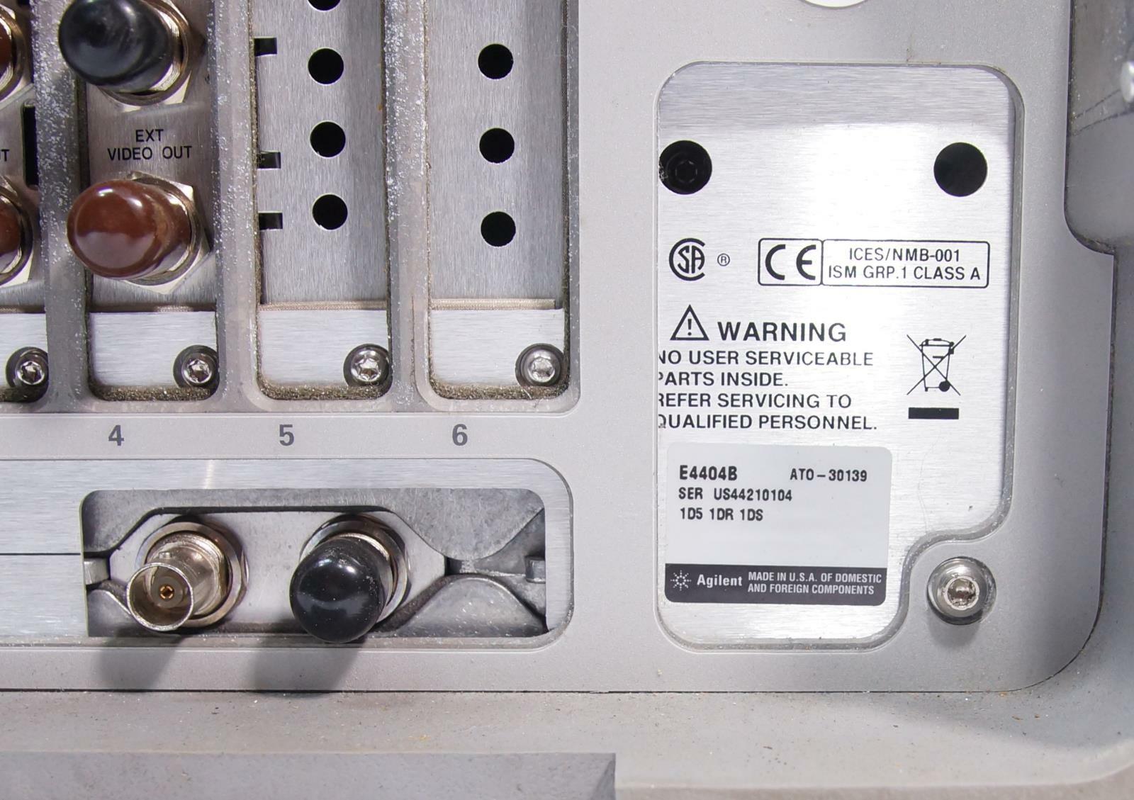 HP Agilent ESA E4404B 9kHz - 6.7GHz Spectrum Analyzer Options A4H BAA ...