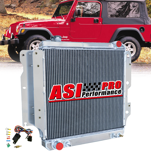 3 Row Aluminum Radiator For 1987-2006 Jeep Wrangler TJ,YJ 2.4,2.5/4.0/4 ...