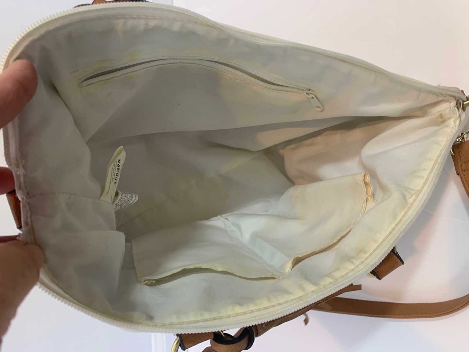 Minicci White Tan Tassle Laser Cut Shoulder Handbag | eBay