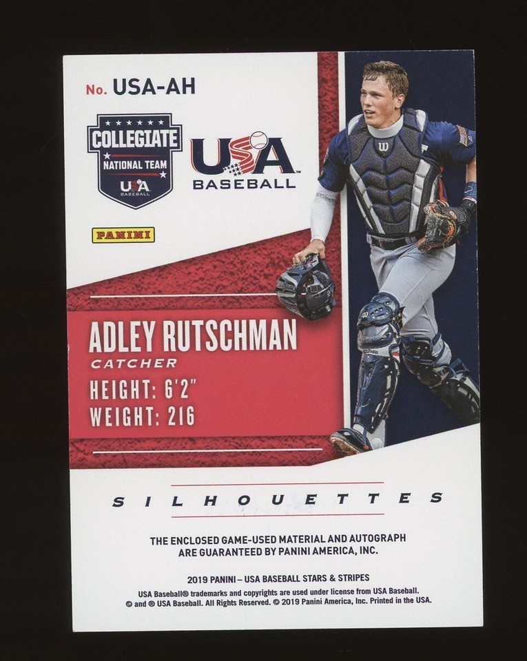2019 Panini Stars And Stripes Adley Rutschman Relic Auto /199 ...