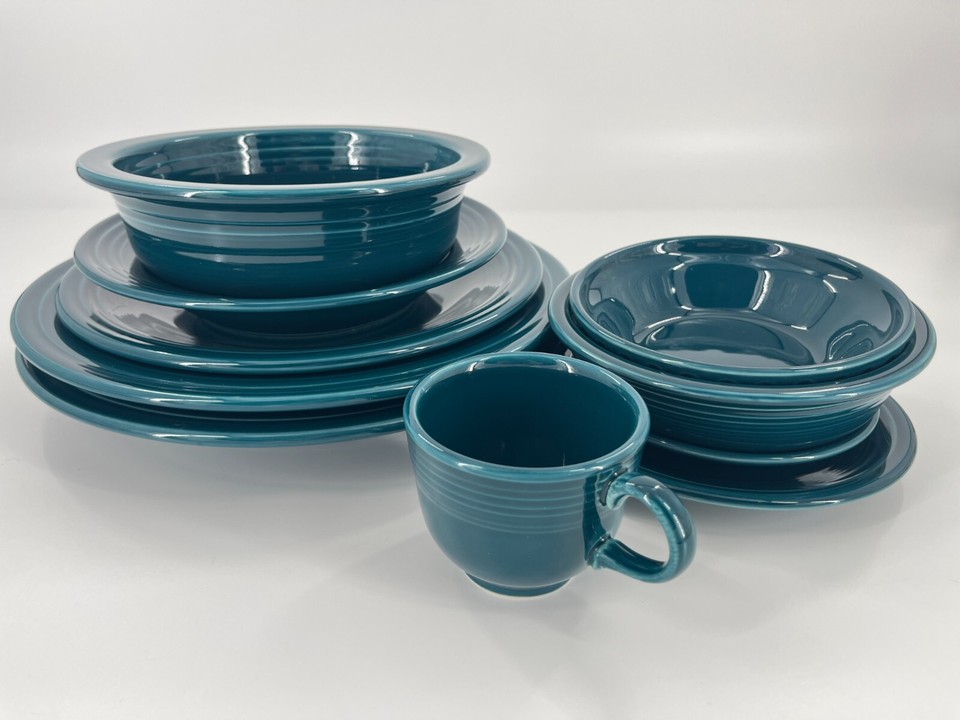 Rare Retired Color Fiesta Dinnerware Set Juniper 11 Piece Post-86 Lot ...