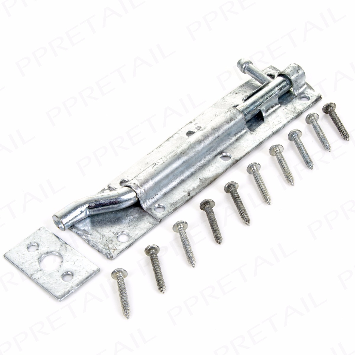 150mm STRONG NECKED TOWER BOLT 6" Long Galvanised Cranked Shed Door ...