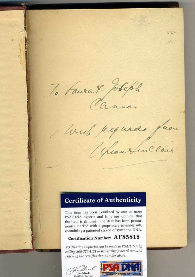 Upton Sinclair Psa Dna Hand Signed 100% The Story Of A Patriot Book ...