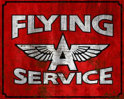 FLYING A SERVICE RED WHITE A WINGS HEAVY DUTY USA MADE METAL ...