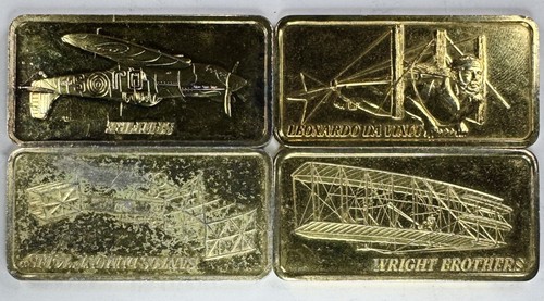 .999 FINE SILVER 1 OZ U.S AIRPLANE BAR LOT! TOTAL 4 SILVER BARS! WOW NR ...