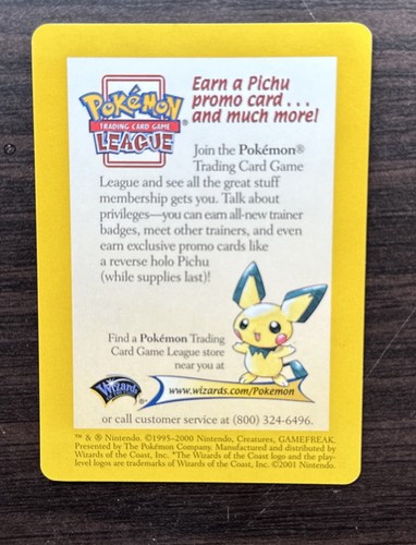 Pokémon League Advertisement Pichu Unown Neo Discovery Vintage Card | eBay