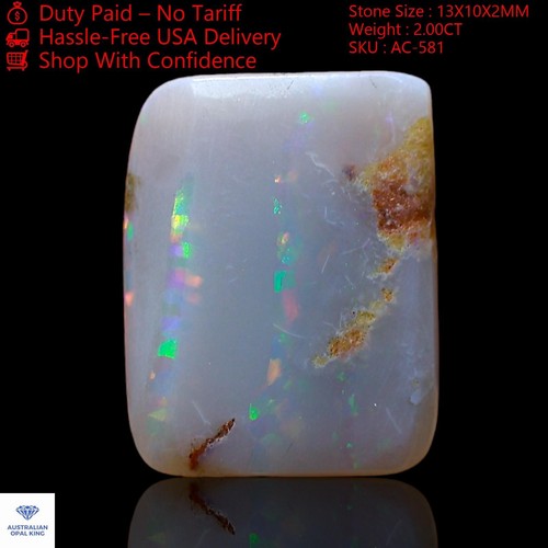 Natural Square Fire Opal Cabochon Spiritual Gemstone 2.00 Cts 13x10x2 ...