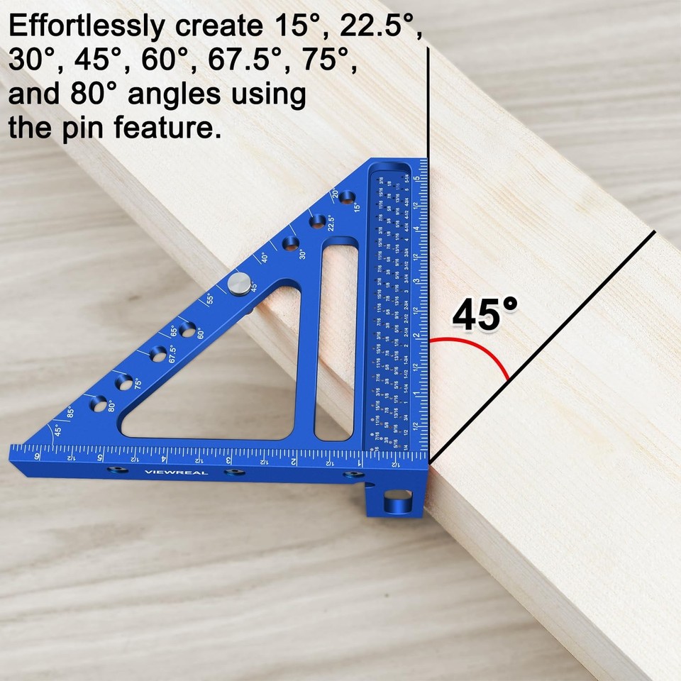 Quick-Set 3D Measuring Square - Multi-Angle Carpenter's Tool with Angle ...