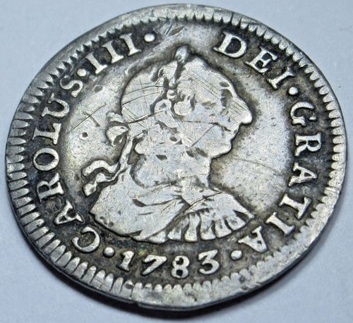 1783 Spanish Mexico Silver 1/2 Reales Genuine Antique 1700s Pirate ...