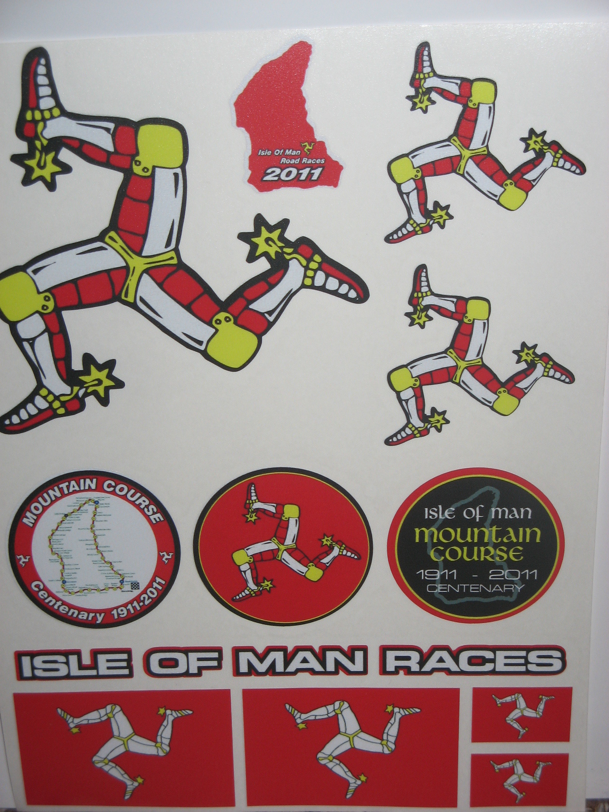ISLE OF MAN TT RACE STICKERS MEGA PACK 2011 . SHEET SIZE 29cm x21cm IOM ...
