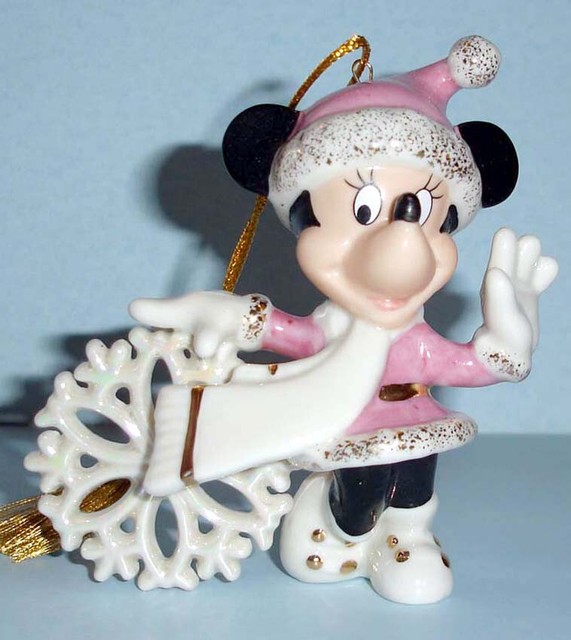 Lenox Disney Minnie Mouse & Snowflake Ornament 2022 4"H Gold Trim ...
