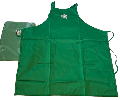 TWO STARBUCKS APRONS : GREEN Barista W/ Embroidered Logo 10762111860924 ...