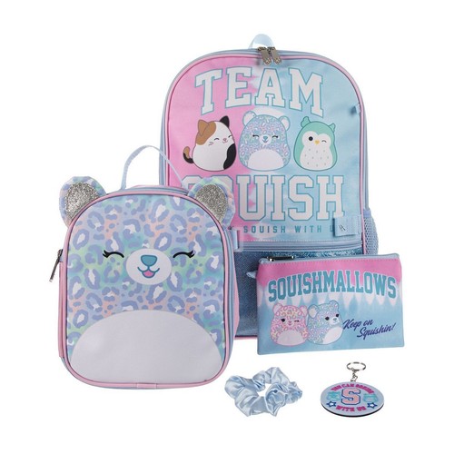 5 Piece Squishmallow Backpack Lunch Box Bag Tote Lunchbox Pencil Case ...