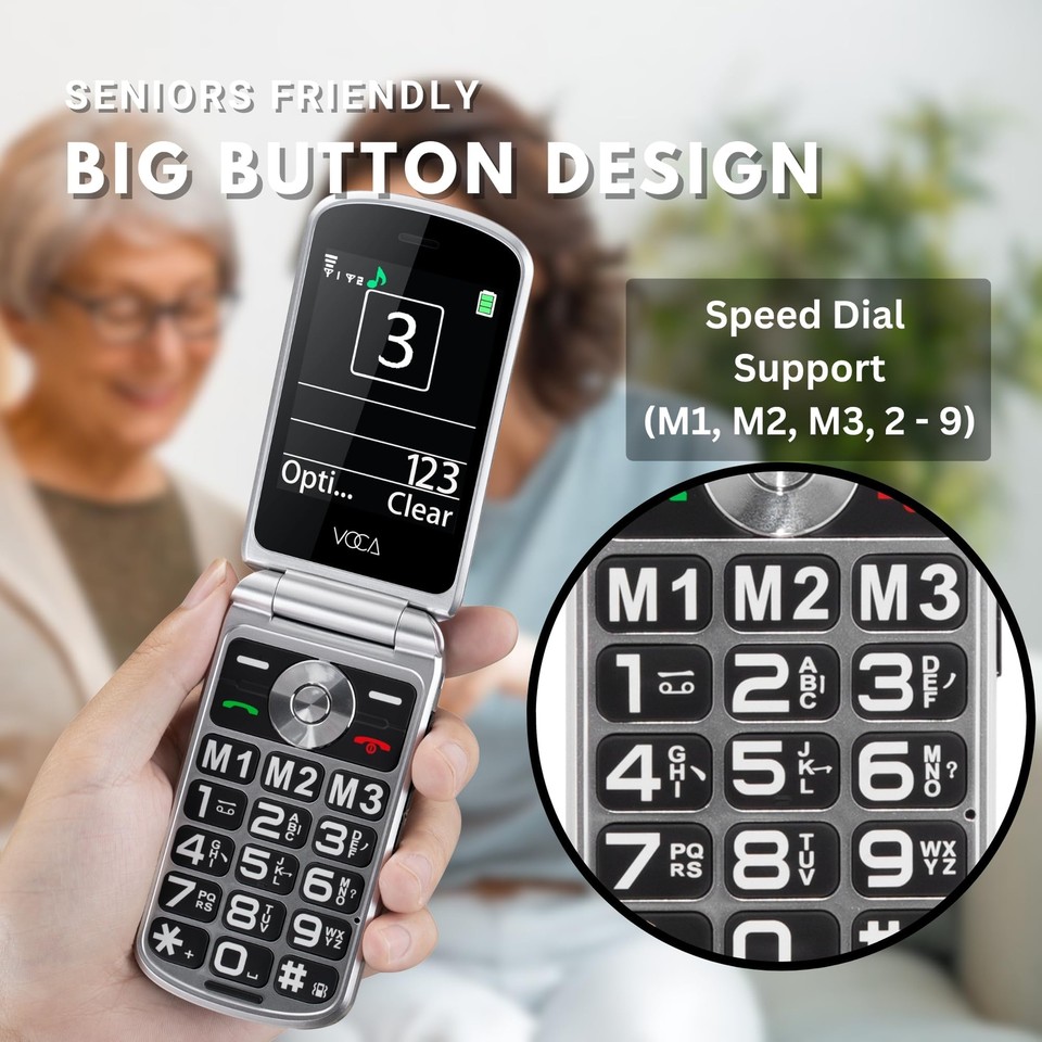 Big Button Flip Phone for Elderly | Dual Screen | Unlocked 4G LTE ...