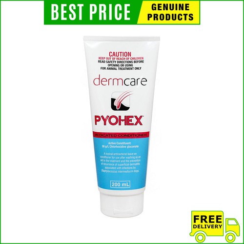 Pyohex Antibacterial Medicated Conditioner for Dogs 200 mL Dermatitis ...
