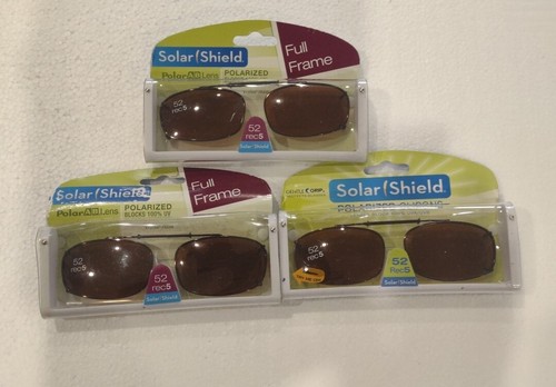 3 Pr Solar Shield Polarized Clip On Sunglasses 52 rec 5 Full Frame ...