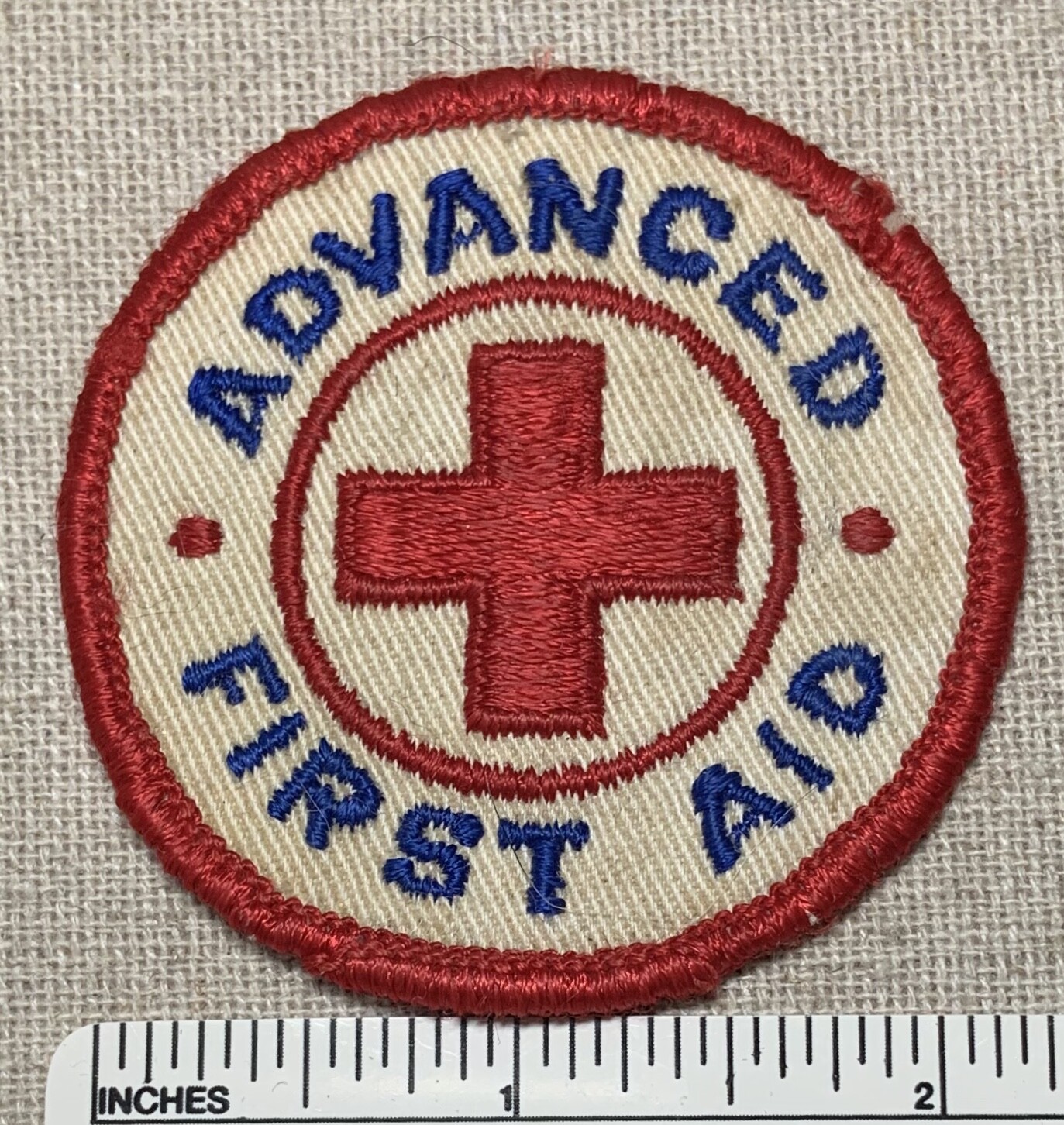 Vintage ADVANCED FIRST AID American Red Cross Badge PATCH Boy Scout ...