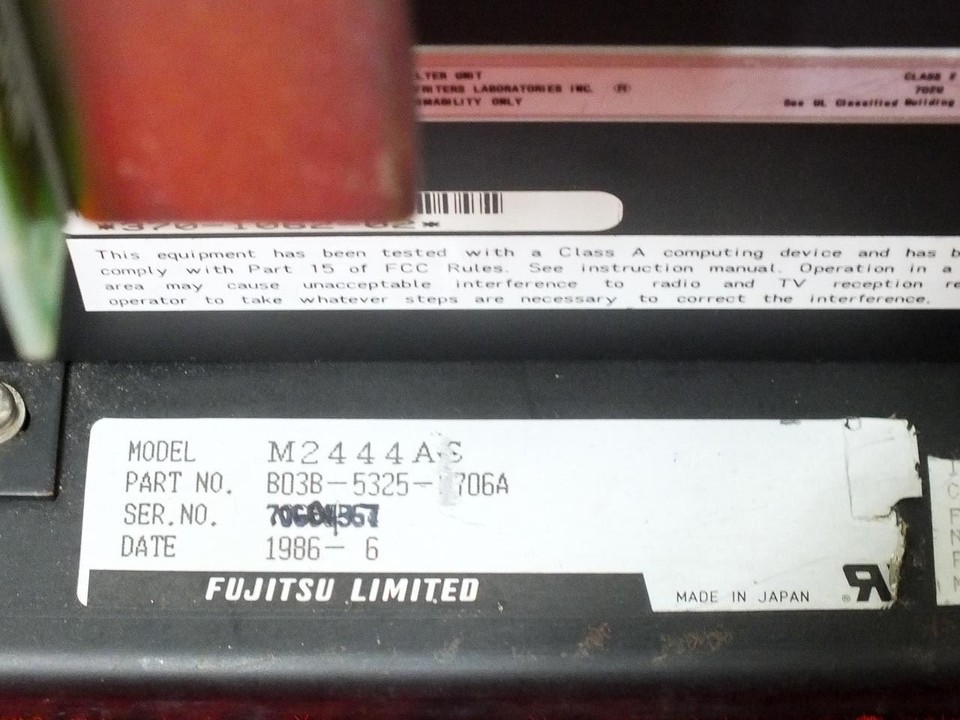 Fujitsu / Sun M2444AC Tape Drive 1/2" Reel to Reel 6250bpi GCR Pertec ...