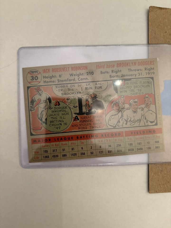 1956 Topps Jackie Robinson Grayback Ungraded Beautiful Altered | eBay