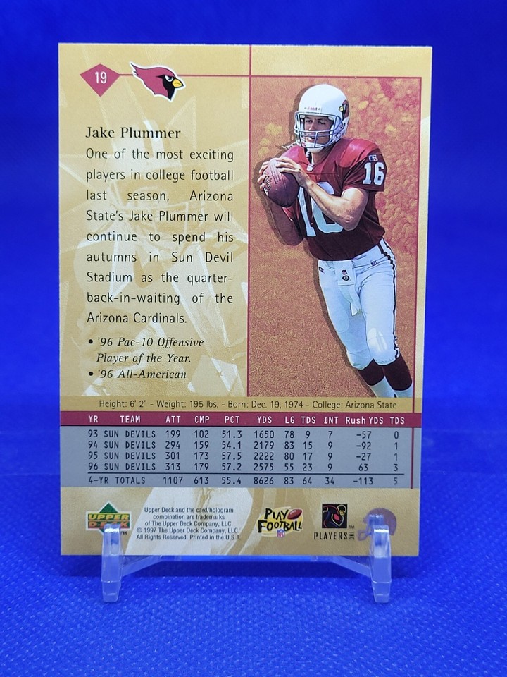 1997 Upper Deck Jake Plummer #19 Rookie RC | eBay