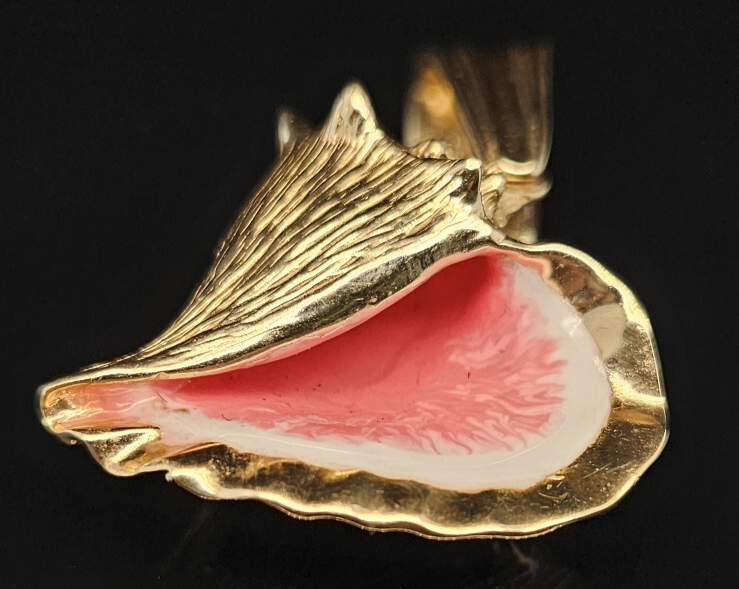 Peter Costello CONCH SHELL Porcelain Enamel Charm Pendant Large 15gr | eBay