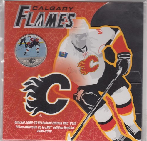 2009 - 2010 Calgary Flames Coloured 50 Cent Coin | eBay