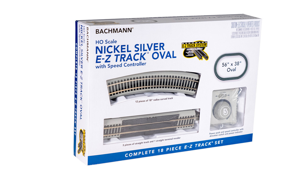 Bachmann 44551 HO Scale Nickel Silver EZ-Track Oval with Speed ...