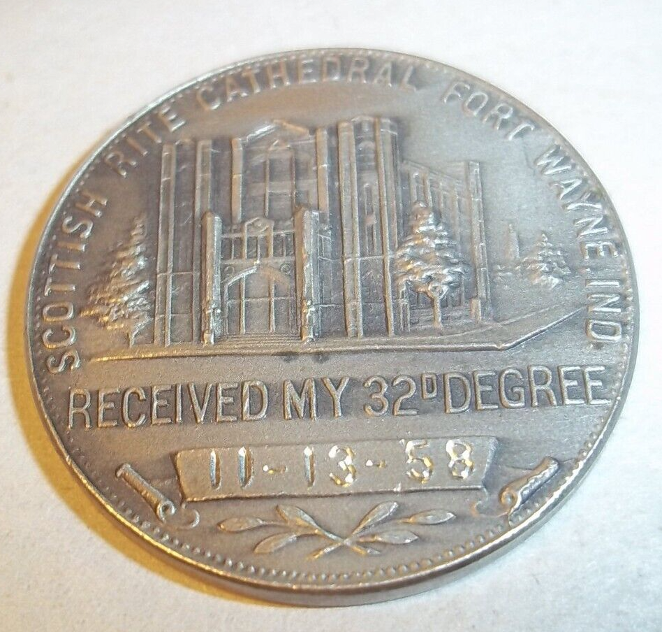 MASONIC Token - Scottish Rite Cathedral 32nd Degree 1958 Fort Wayne IN ...