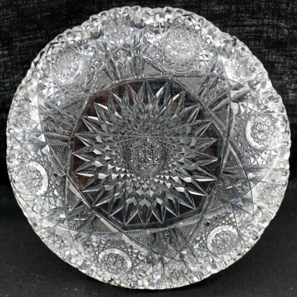 Signed Clark Crystal ABP American Brilliant Period Cut Glass Small ...