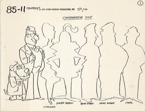 Mumbly - Muttley - Cartoon Show 1976-7 Model Sheet Copy lot of 12 Pages ...